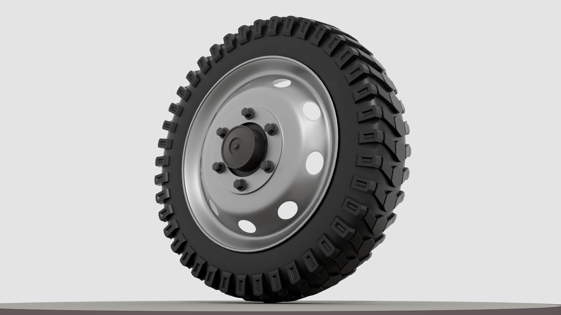 Wheel With Disk and Nuts - 3D Model by Mavas3D