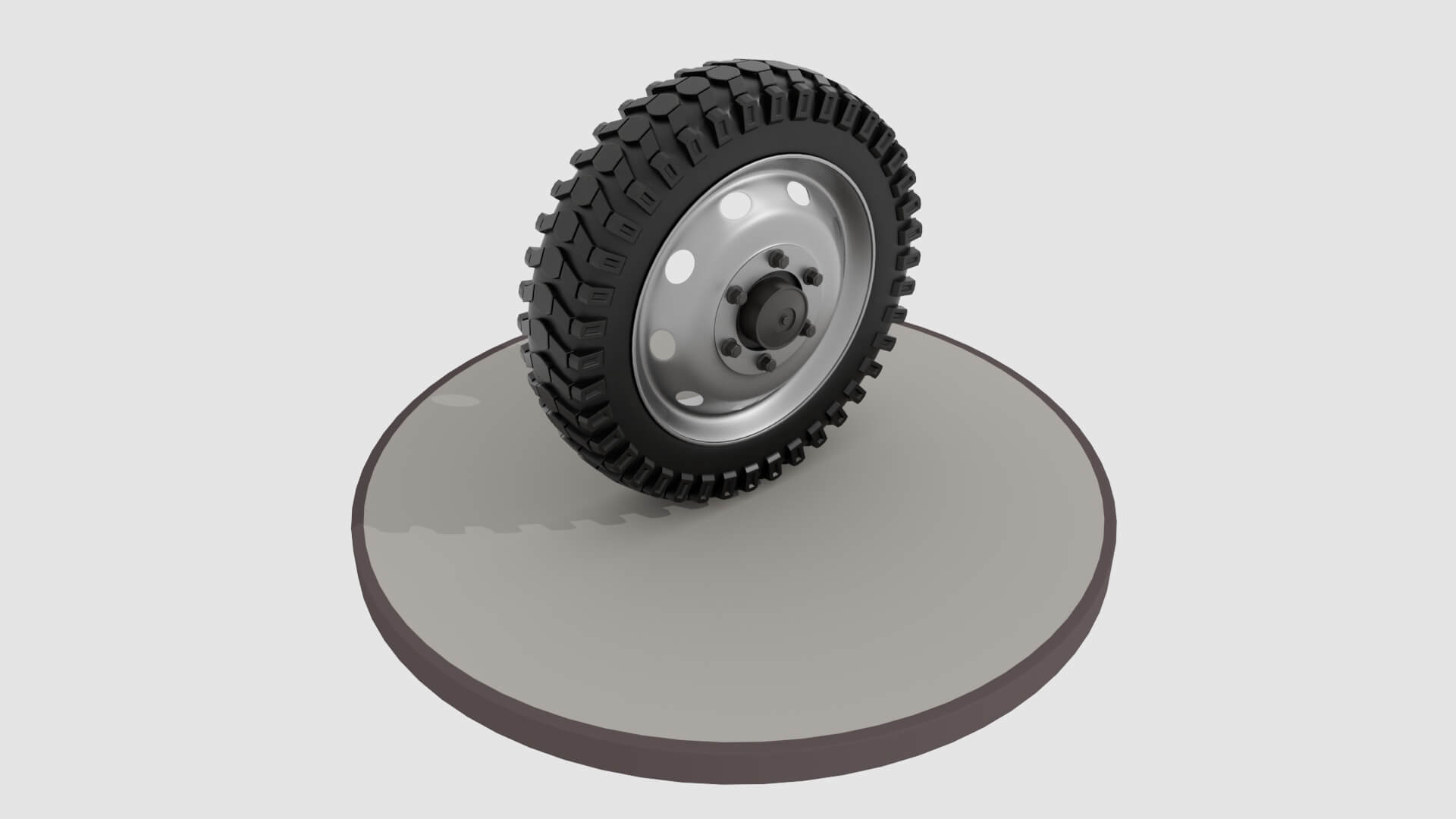 Wheel With Disk and Nuts - 3D Model by Mavas3D