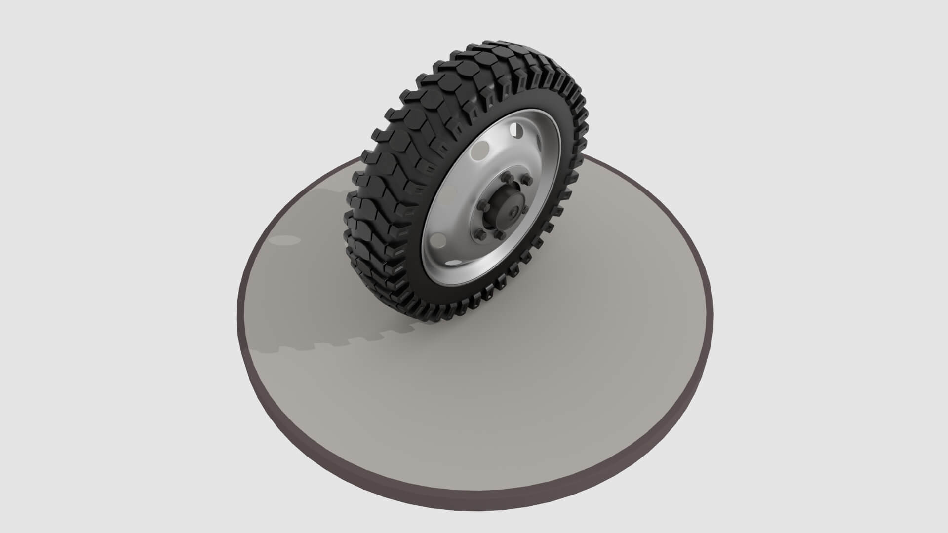 Wheel With Disk and Nuts - 3D Model by Mavas3D