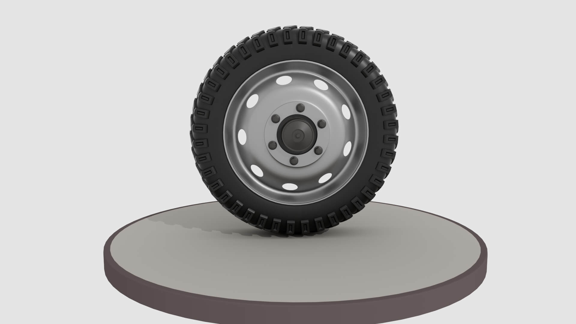 Wheel With Disk and Nuts - 3D Model by Mavas3D