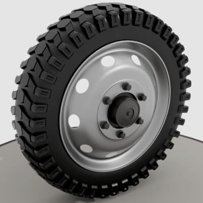 Wheel With Disk and Nuts - 3D Model by Mavas3D