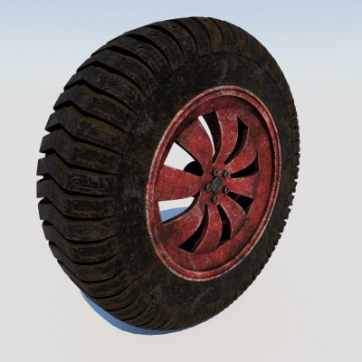 Worn Out Wheel - 3D Model by Mavas3D