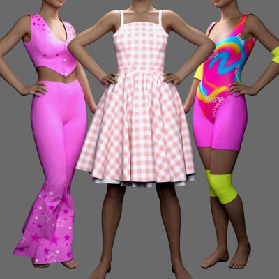 MS Barbie Girl Outfit Set (G8F and G9) - Daz Content by MavisSky