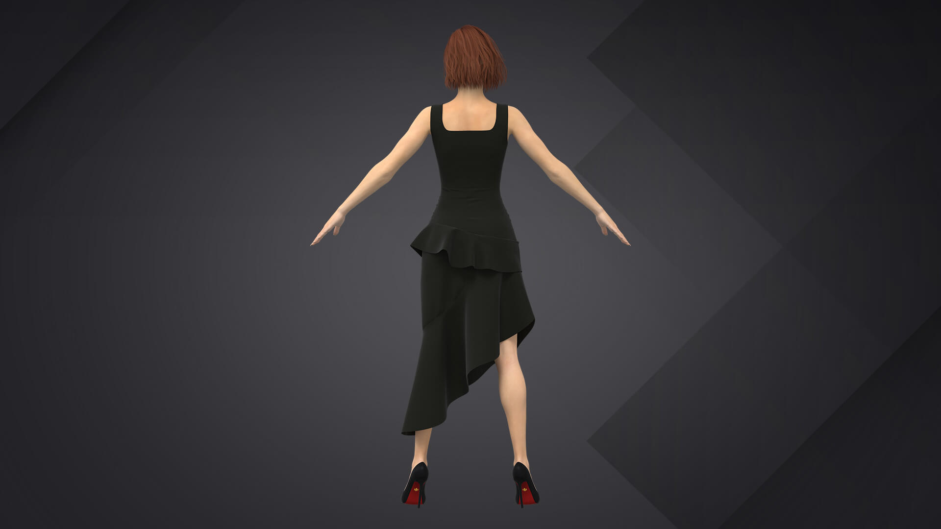 Female Black Dress - 3D Model by Max Dias