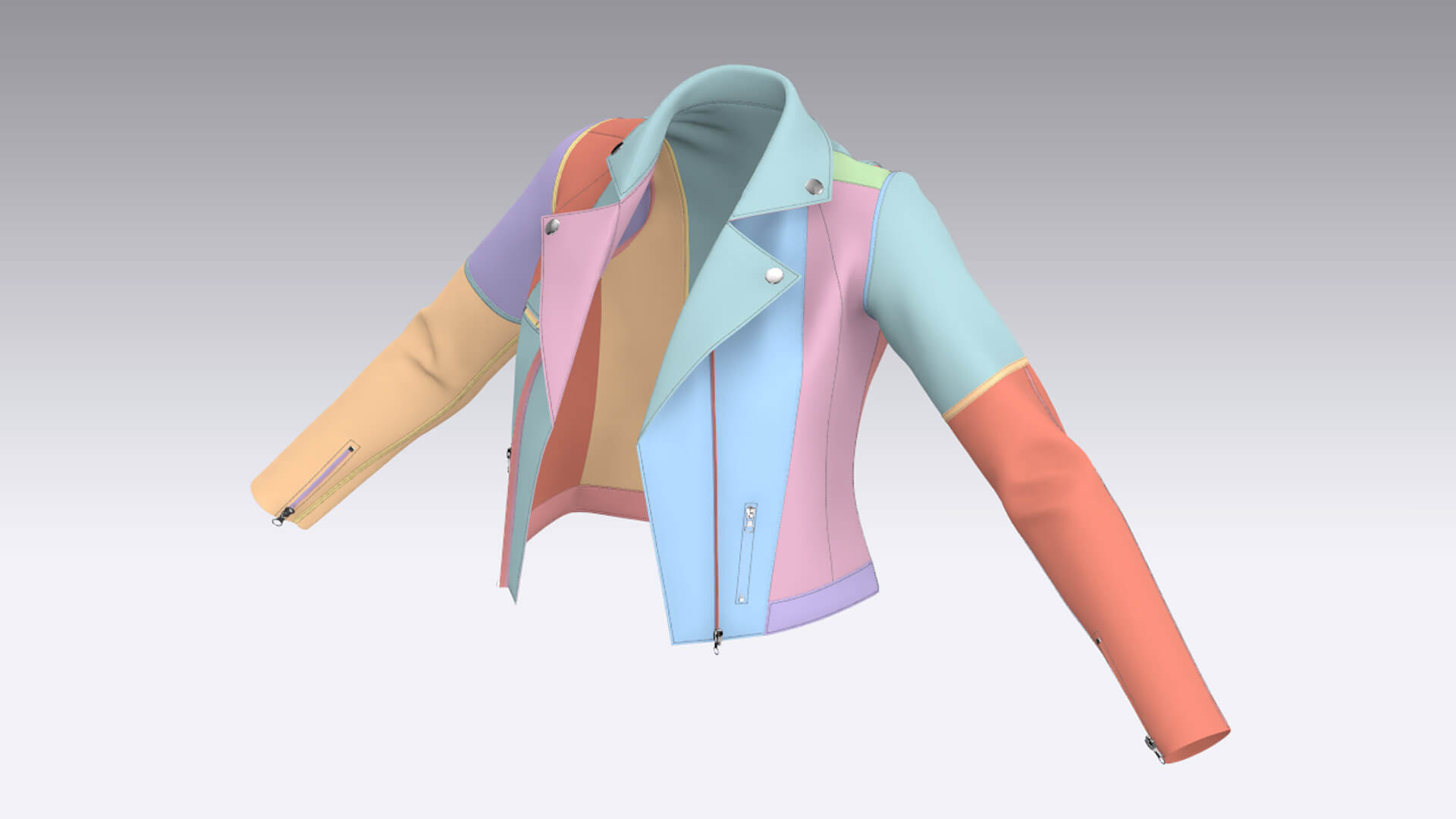 Female Leather Jacket for Marvelous Designer / CLO3D - 3D Model by Max Dias