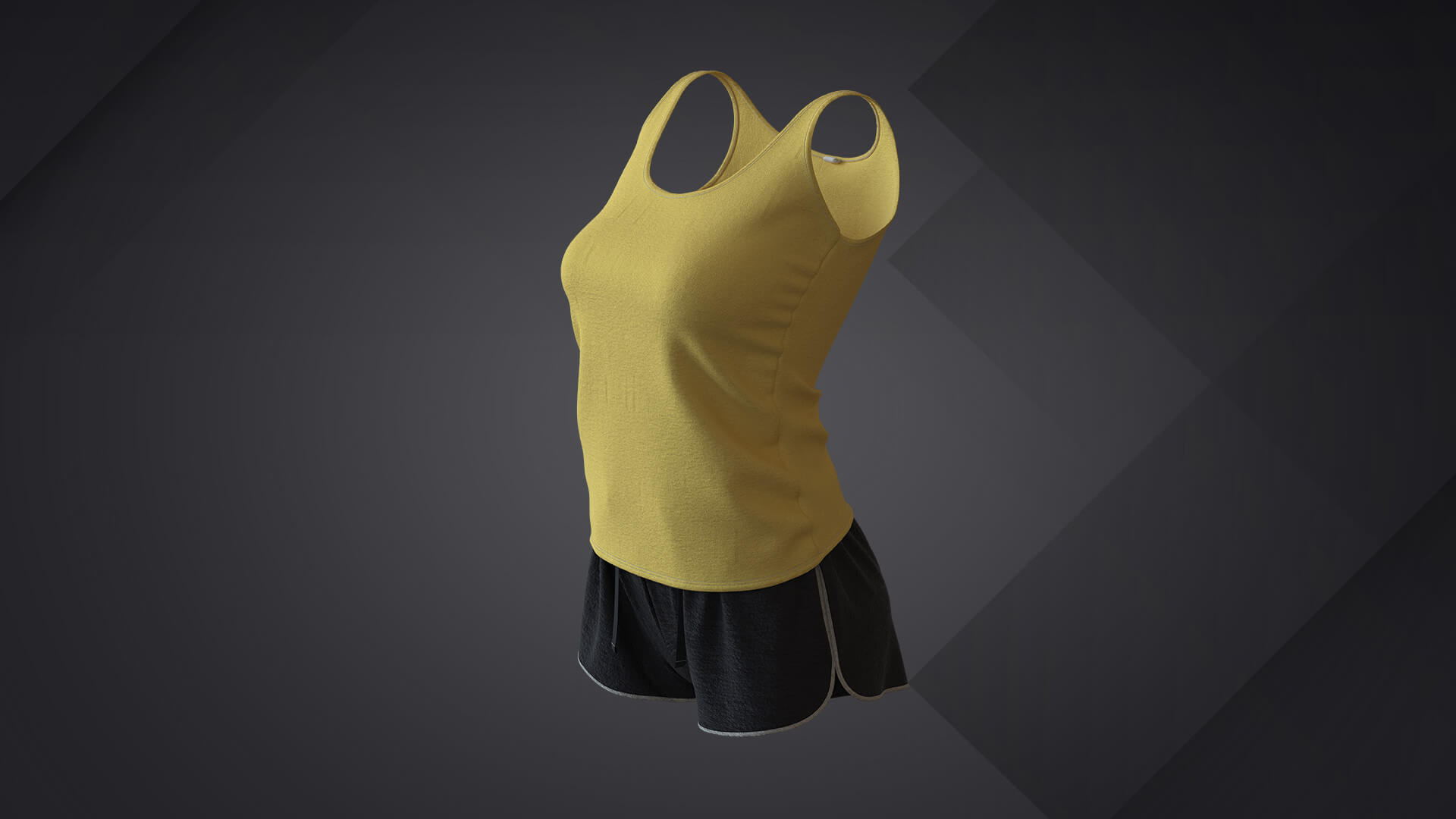 Female Tank Top and Shorts - 3D Model by Max Dias