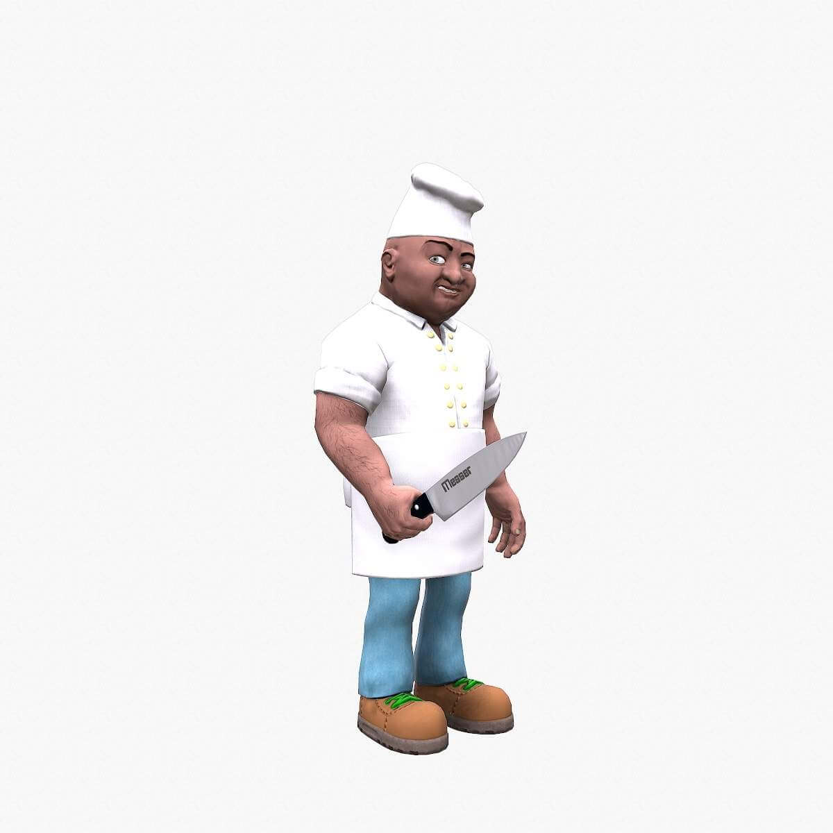 Cartoon Chef Character - 3D Model by Max