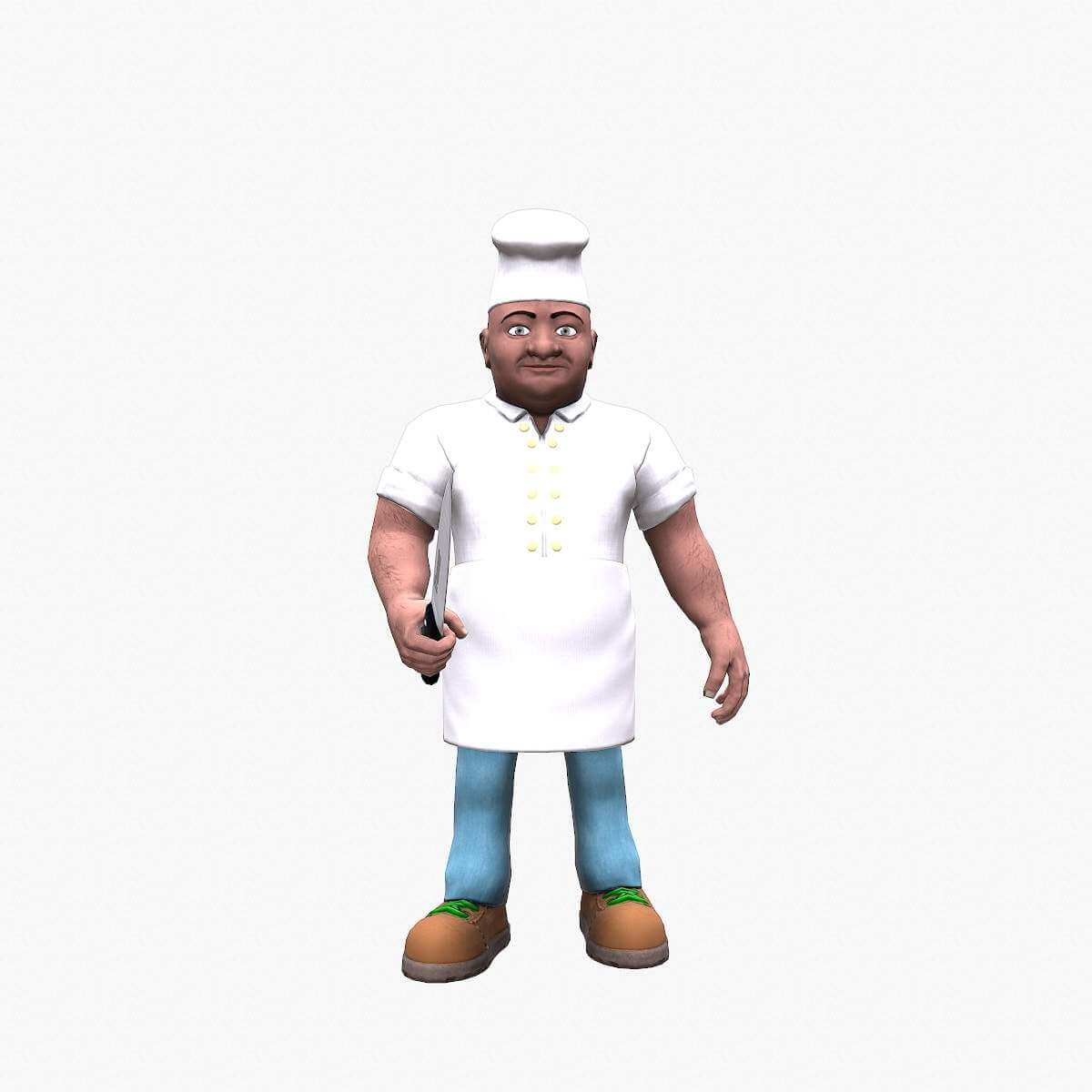 Cartoon Chef Character - 3D Model by Max