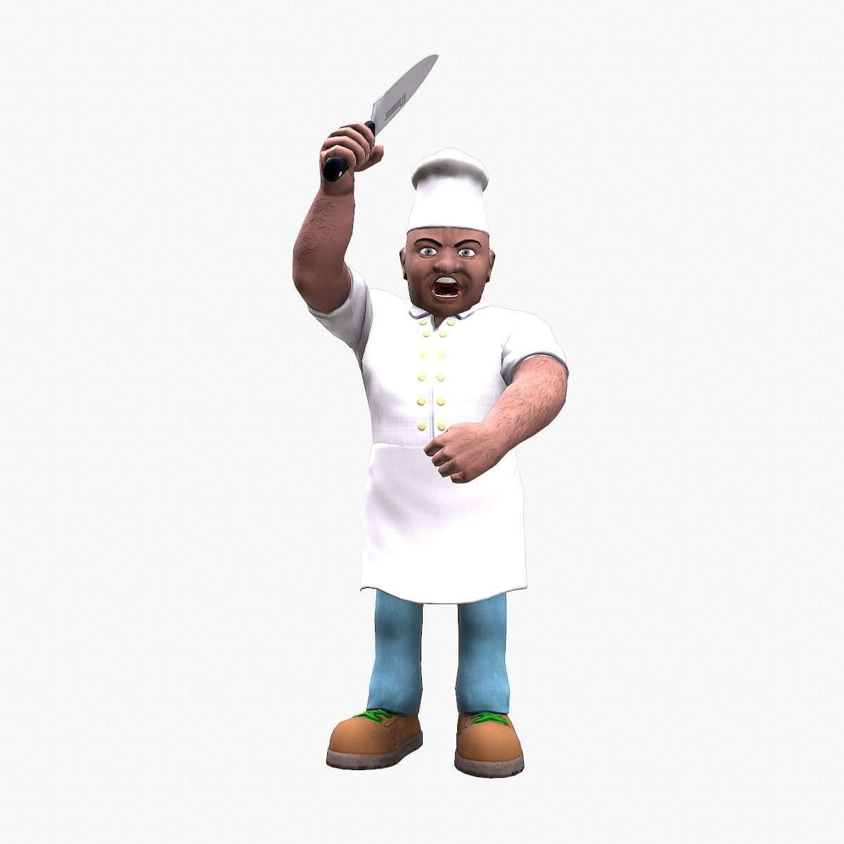 Cartoon Chef Character - 3D Model by Max