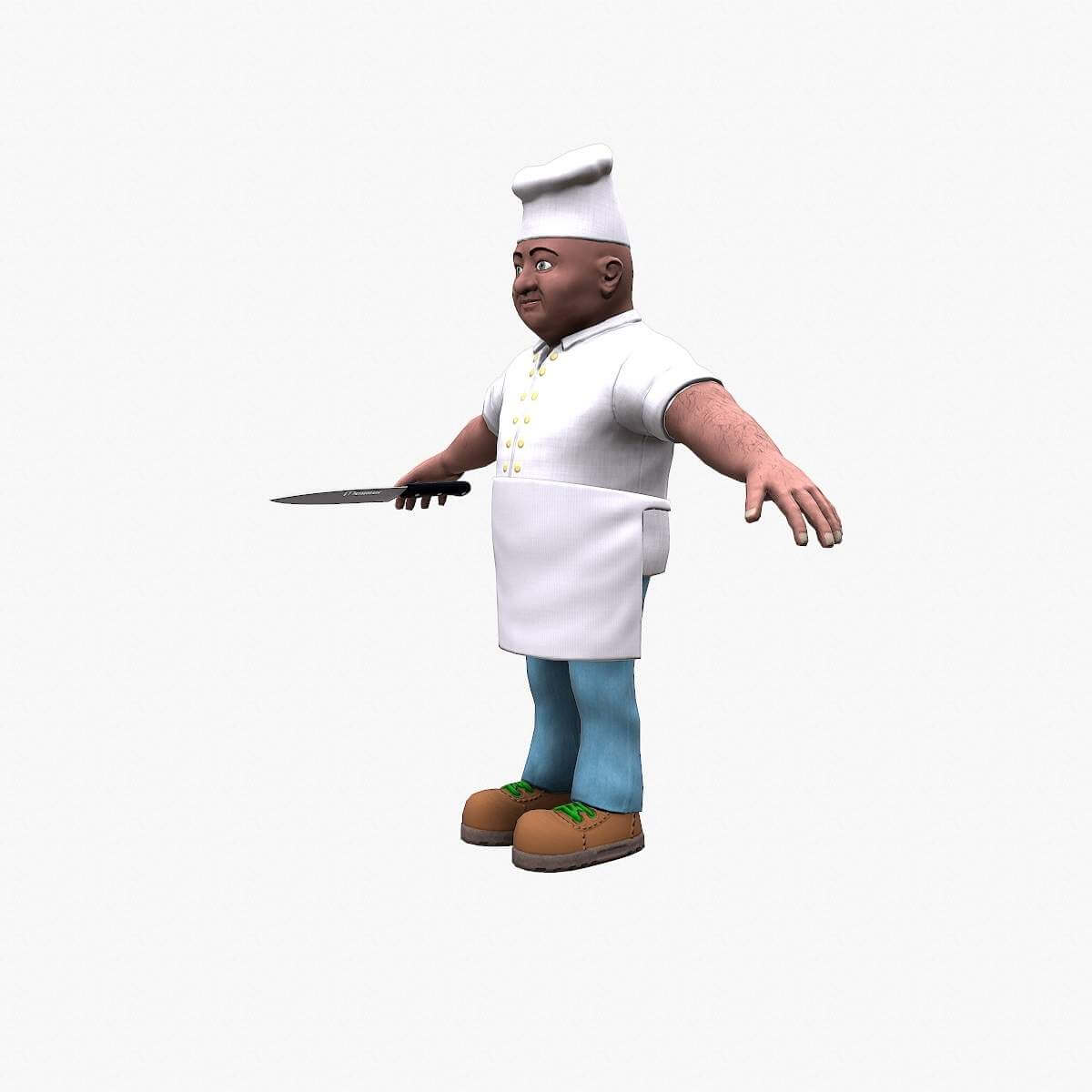 Cartoon Chef Character - 3D Model by Max