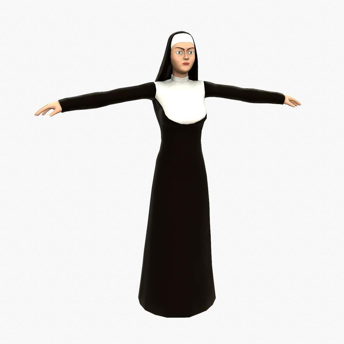 Nun Character - 3D Model by Max