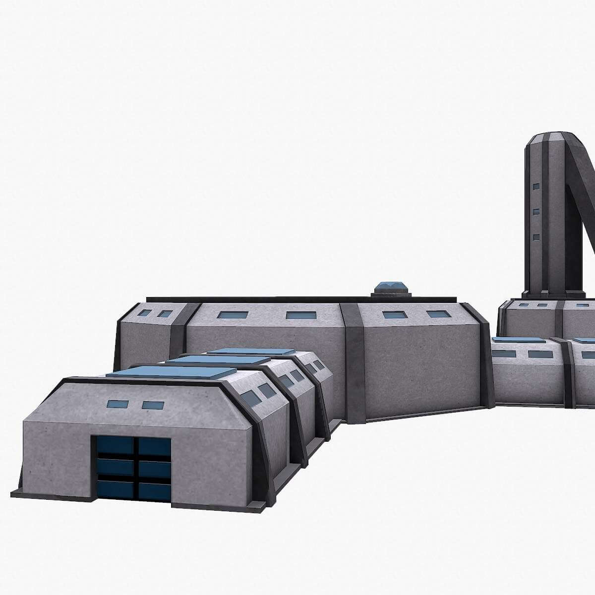 Sci-Fi Factory 3D Model by Max