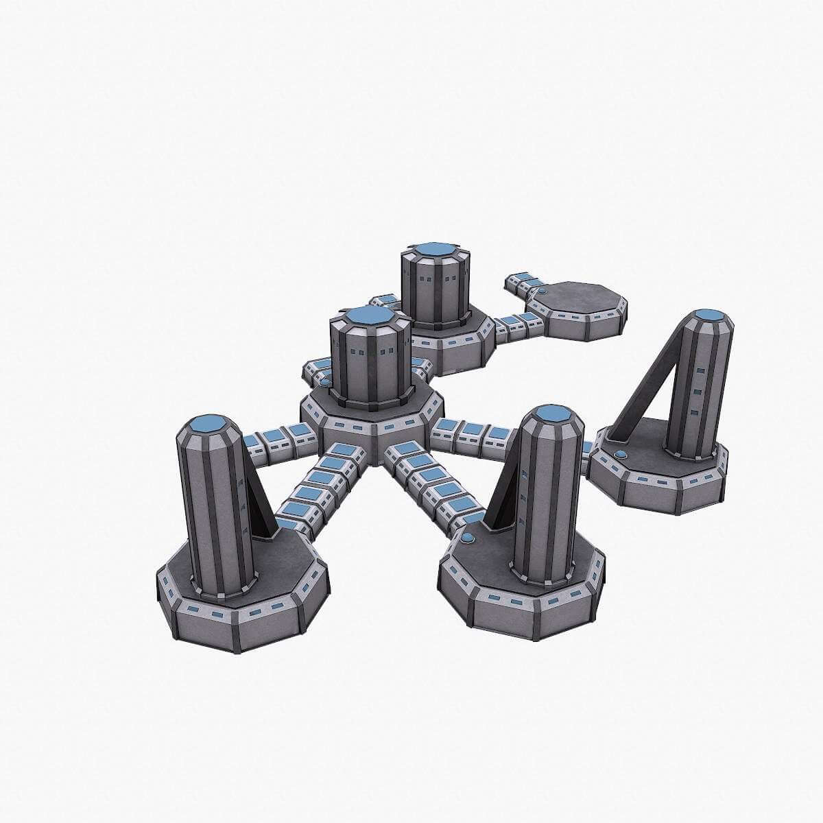 Sci-Fi Factory 3D Model by Max