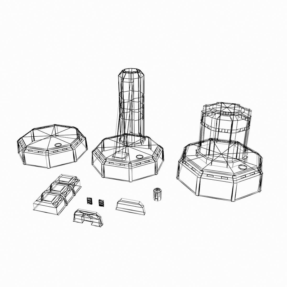 Sci-Fi Factory 3D Model by Max