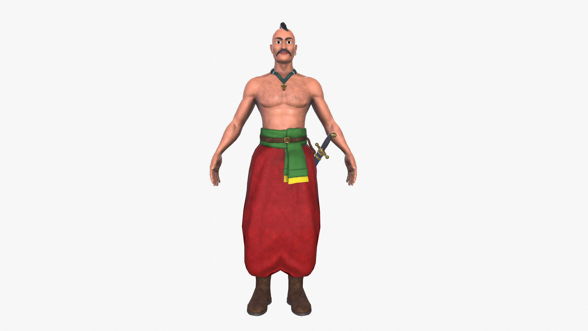 Ukrainian Cossack Rigged - 3D Model by Max