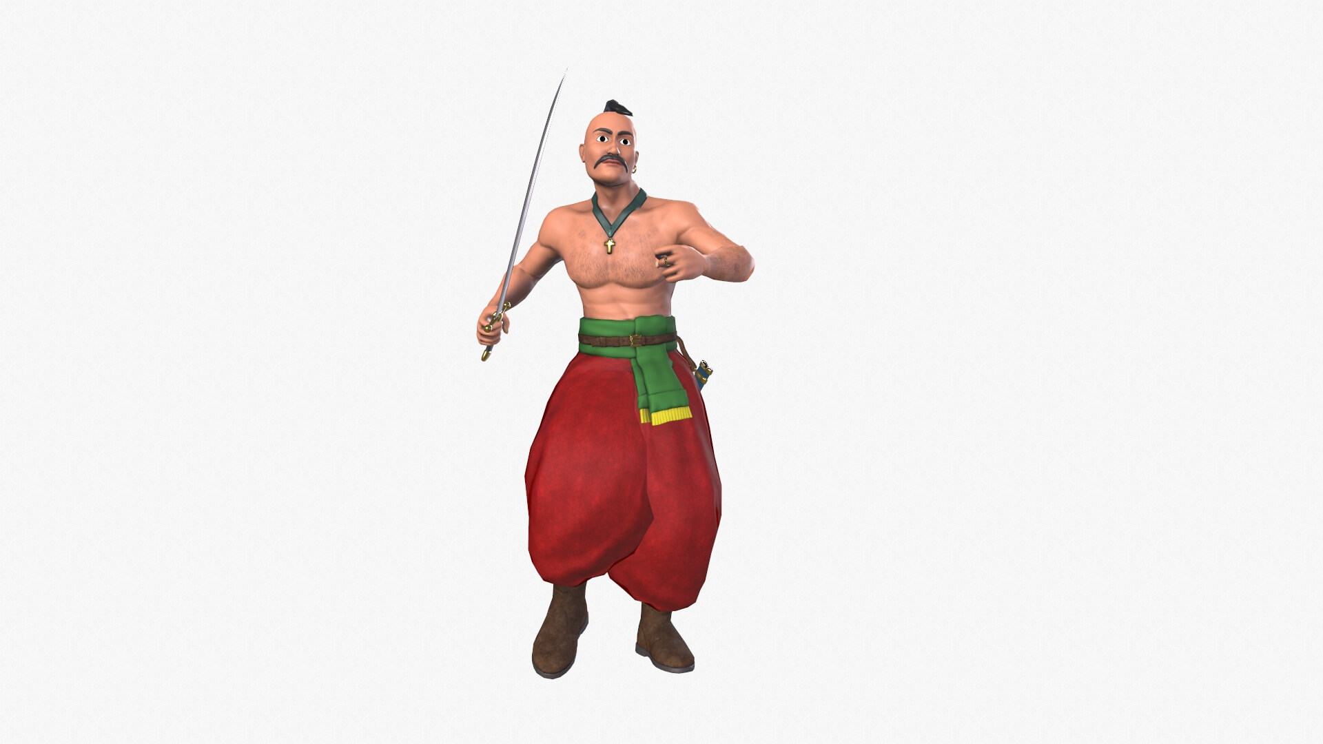 Ukrainian Cossack Rigged - 3D Model by Max