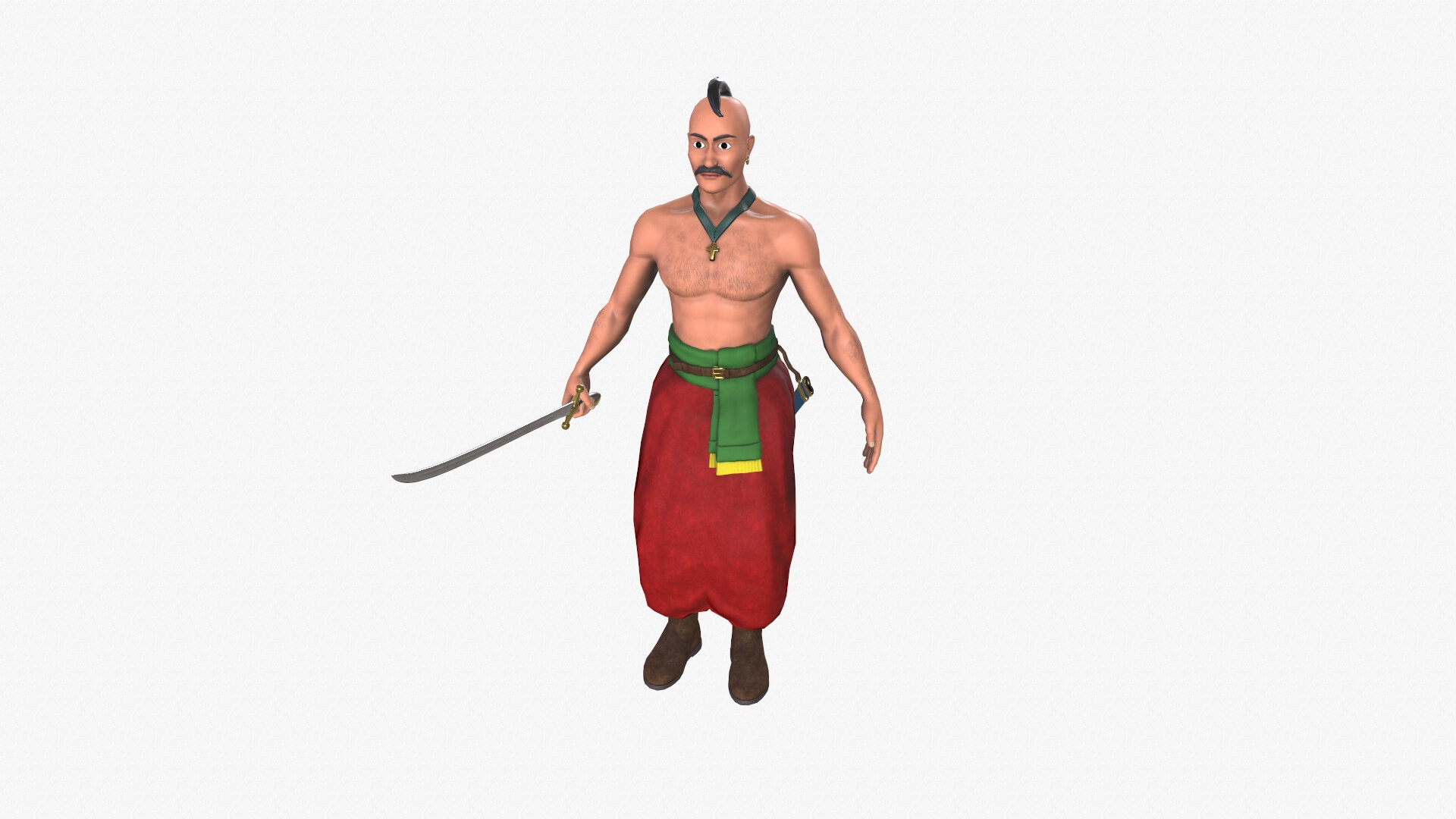 Ukrainian Cossack Rigged - 3D Model by Max