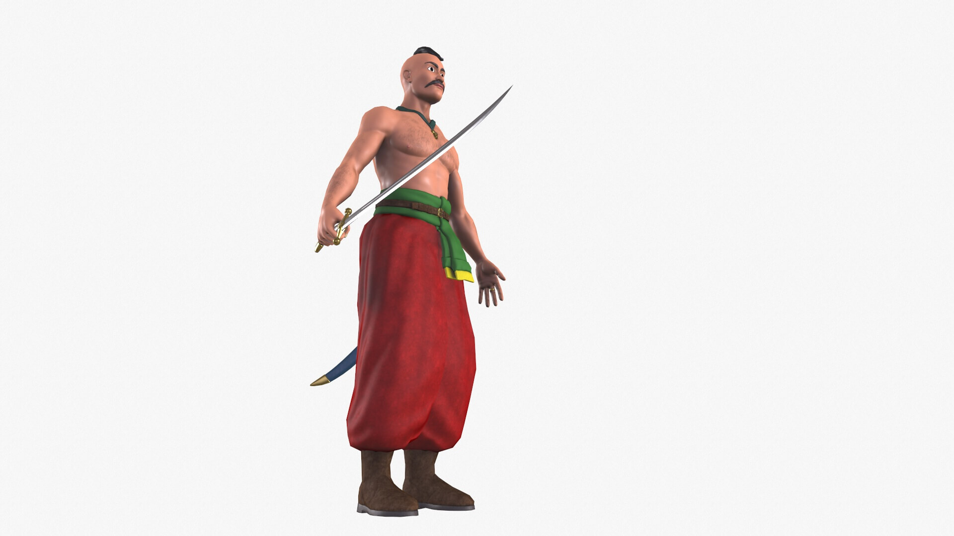 Ukrainian Cossack Rigged - 3D Model by Max