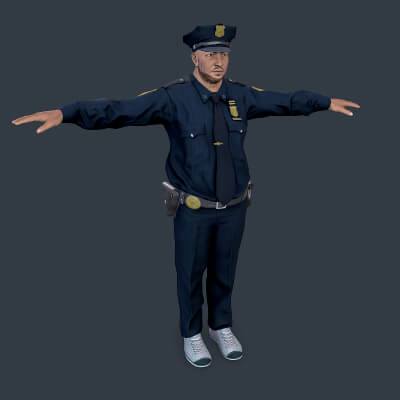 Mid Poly Models | People | Police | RenderHub