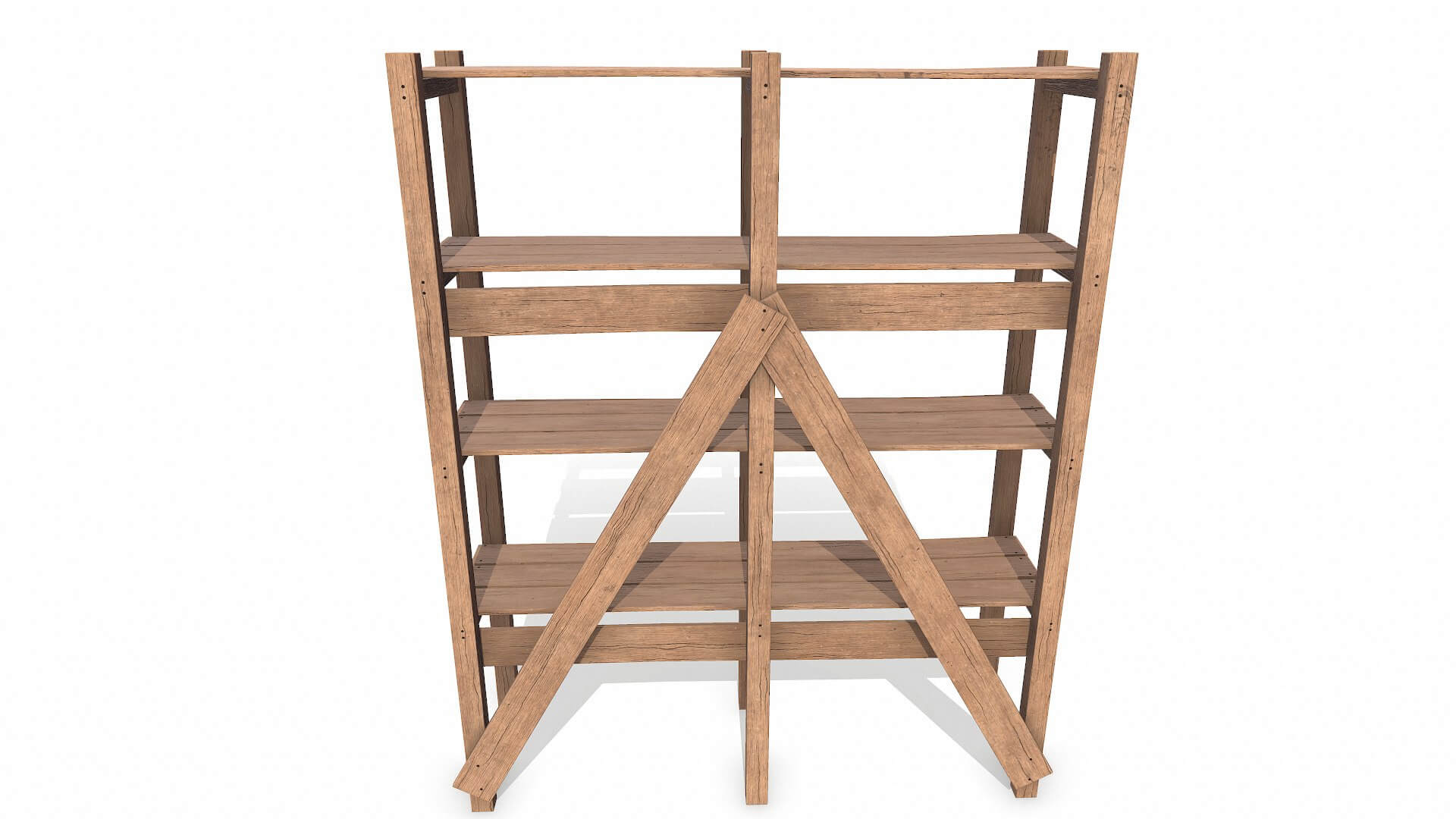 Old Wooden Storage Shelf Low-poly PBR Free 3D Model by Max3ddd