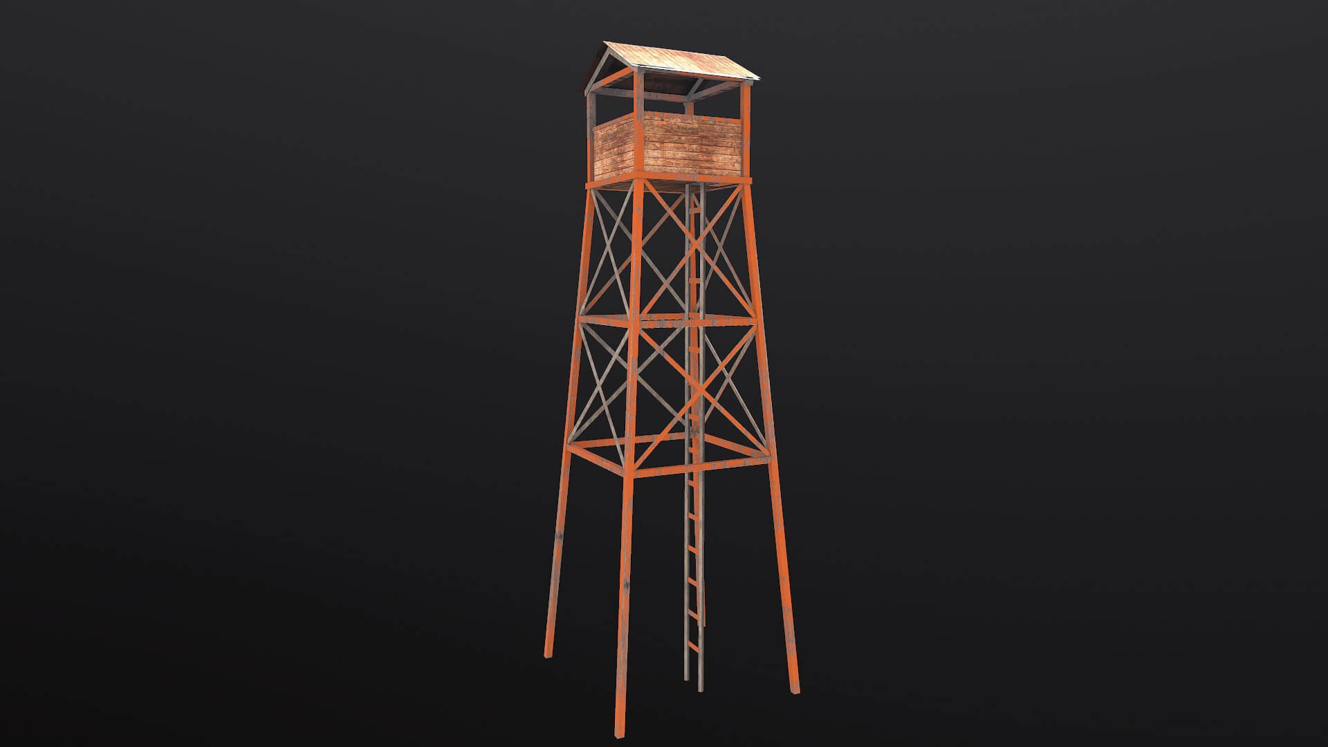 Old Wooden Watchtower Low-poly Free 3D Model by Max3ddd