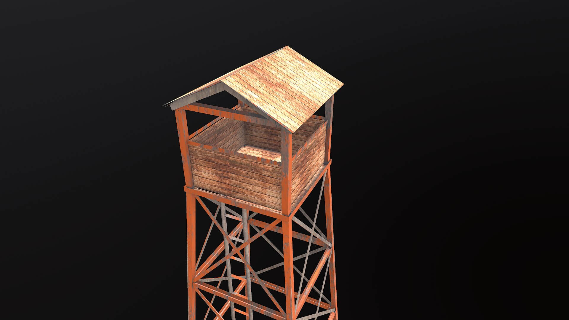 Old Wooden Watchtower Low-poly Free 3D Model by Max3ddd