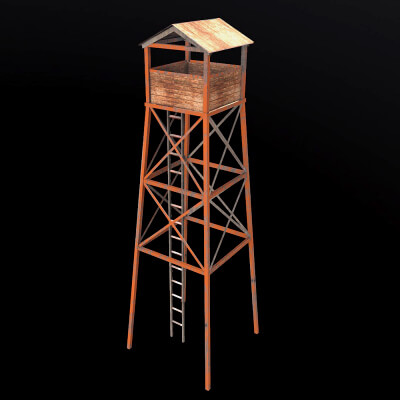 Old Wooden Watchtower Low-poly Free 3D Model by Max3ddd