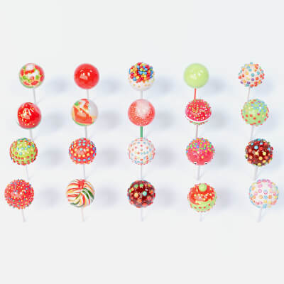 Christmas Spherical Lollipop - 3D Model by Max857