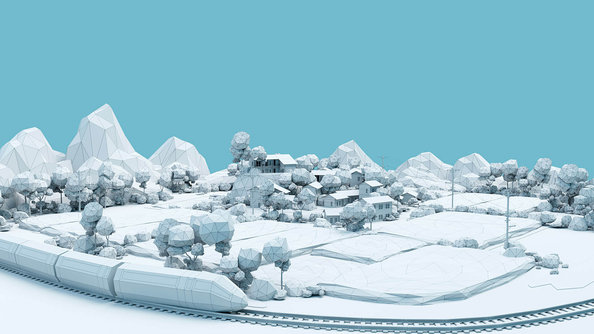 Low Poly Tree Rural Landscape - 3D Model by Max857