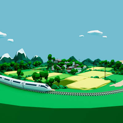 Low Poly Tree Rural Landscape - 3D Model by Max857