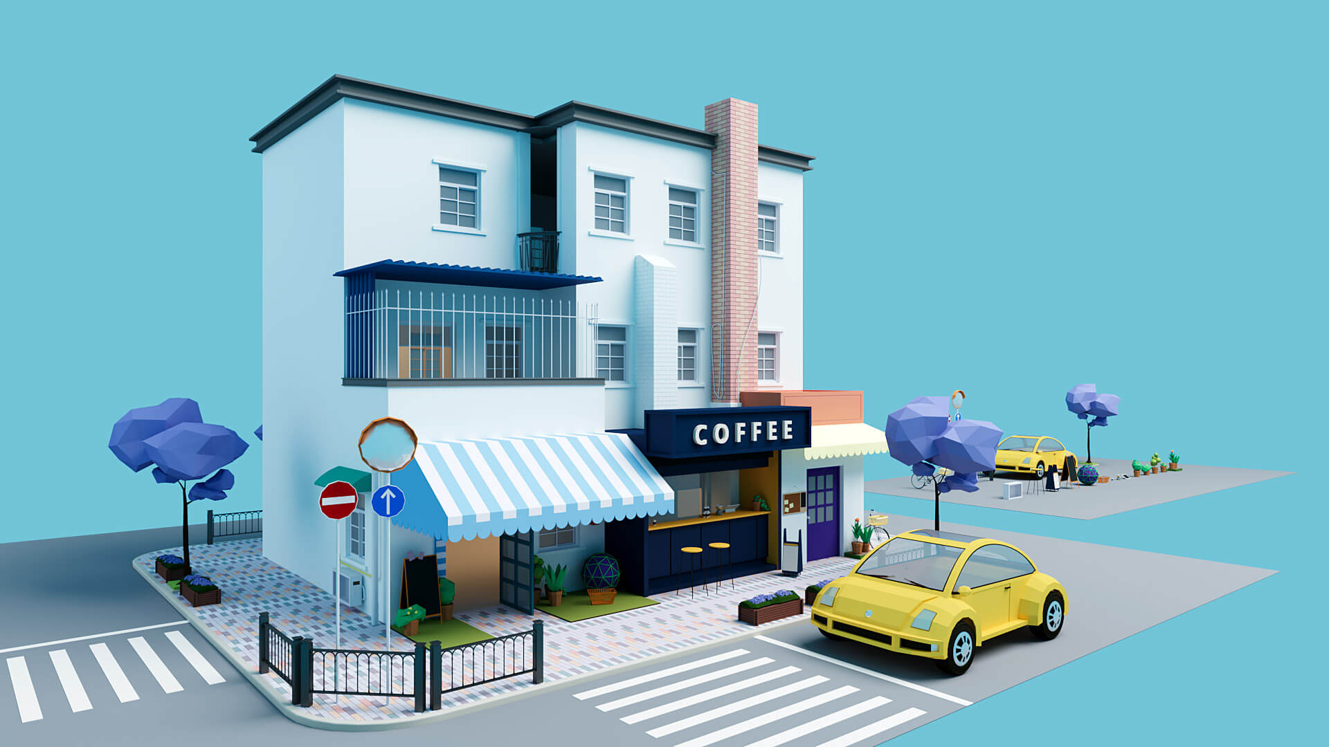 Street Side Shops - 3D Model by Max857