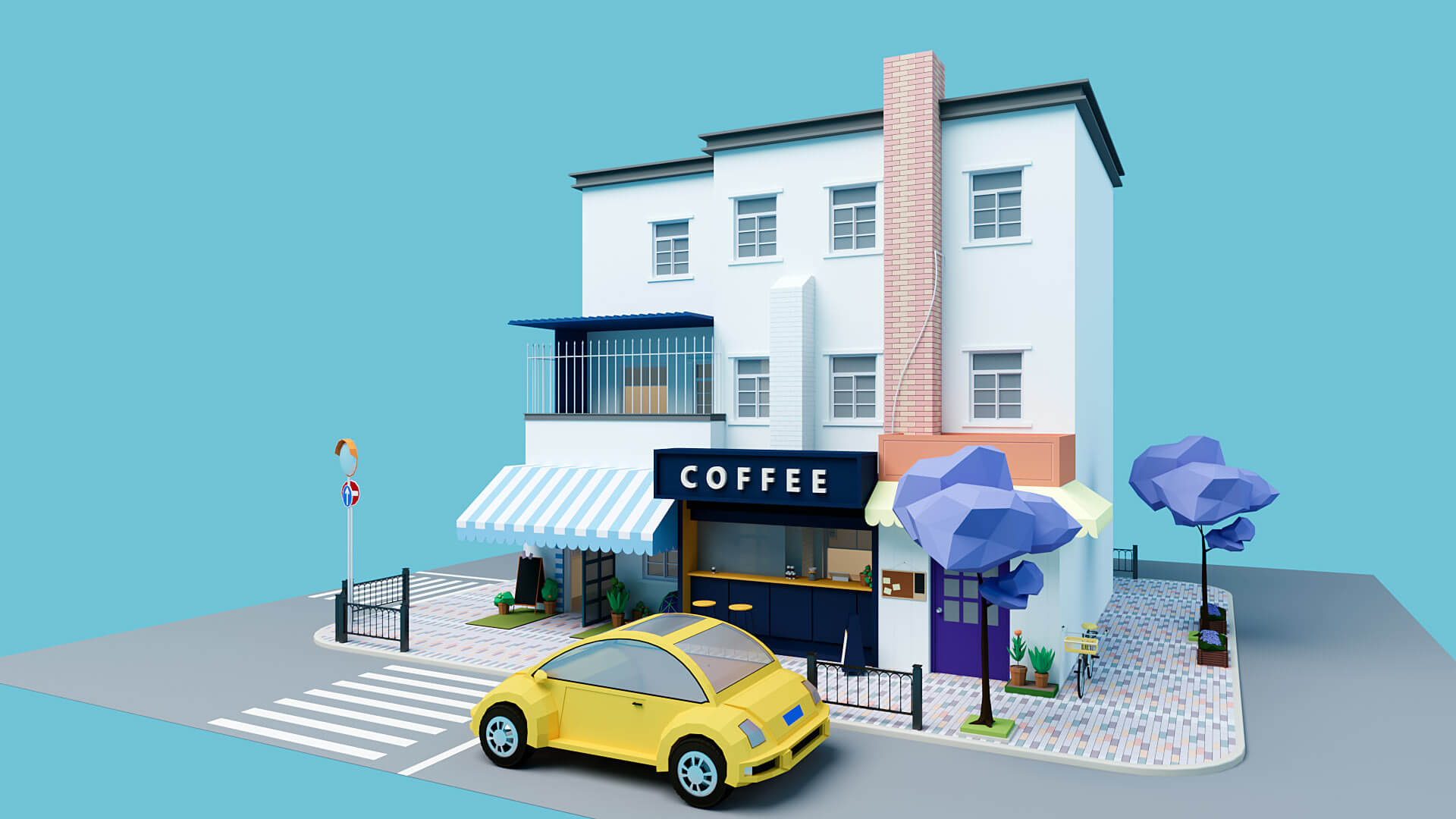 Street Side Shops - 3D Model by Max857