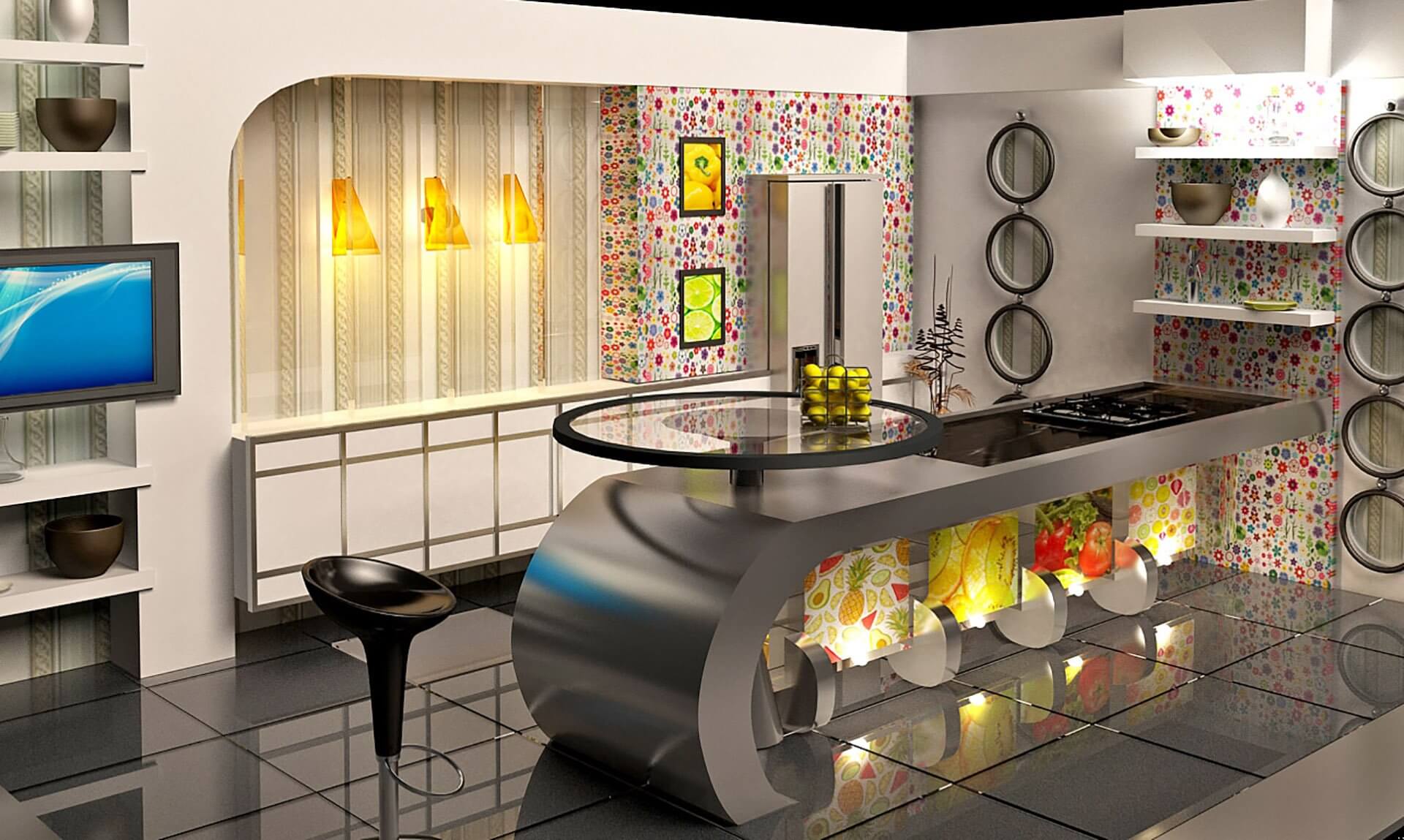 Virtual Kitchen Set TV Studio - 3D Model by maxegy