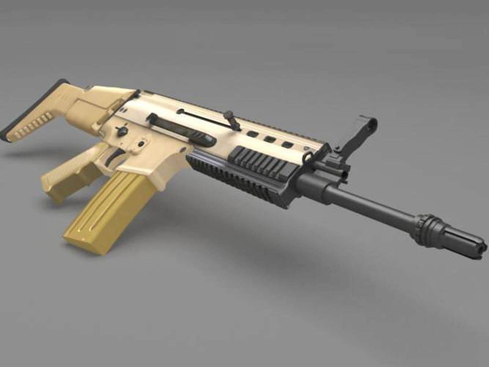 FN-Scar Assault Rifle 3D Model by Maya Modeler