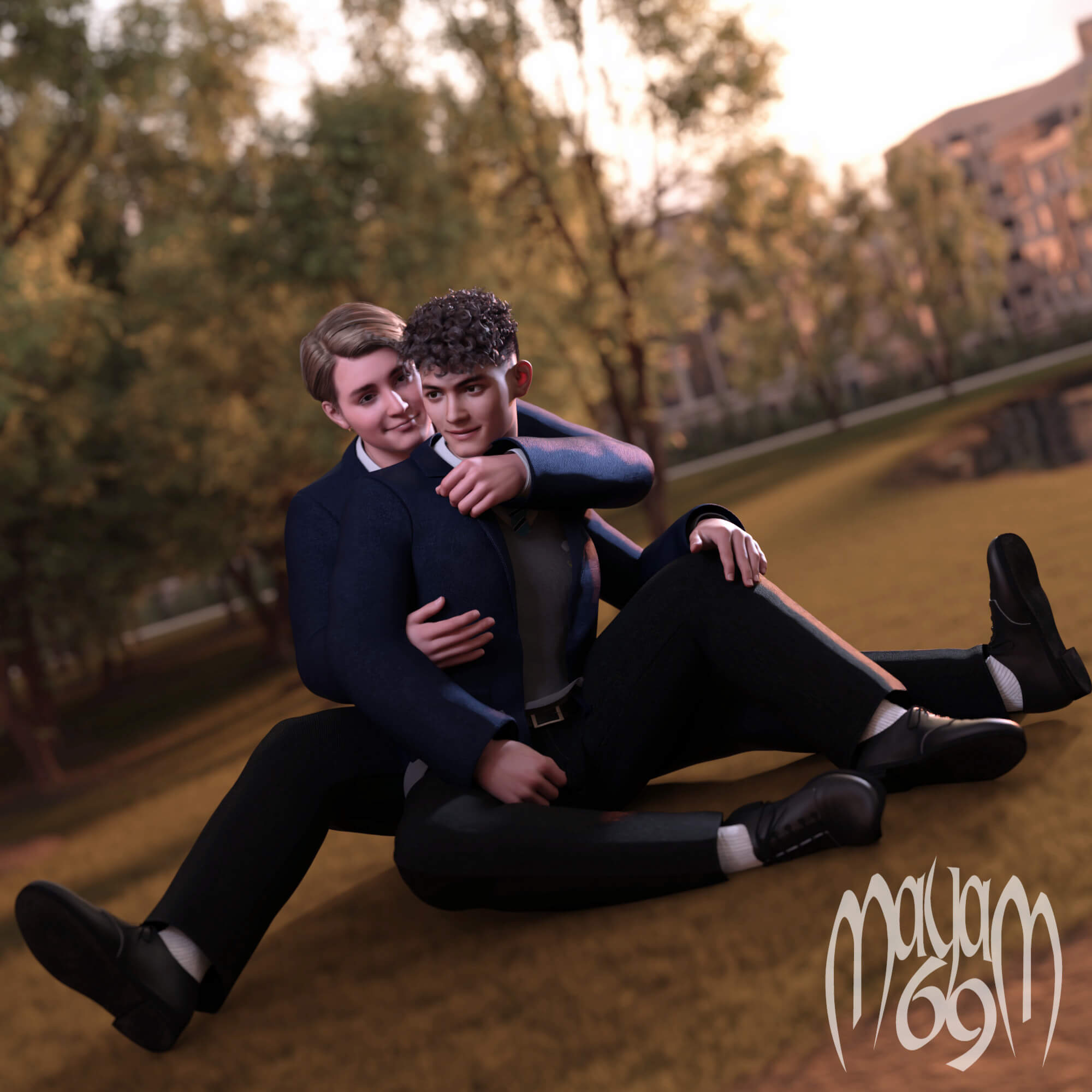 Nick and Charlie 3D Render, Digital Art by mayam69