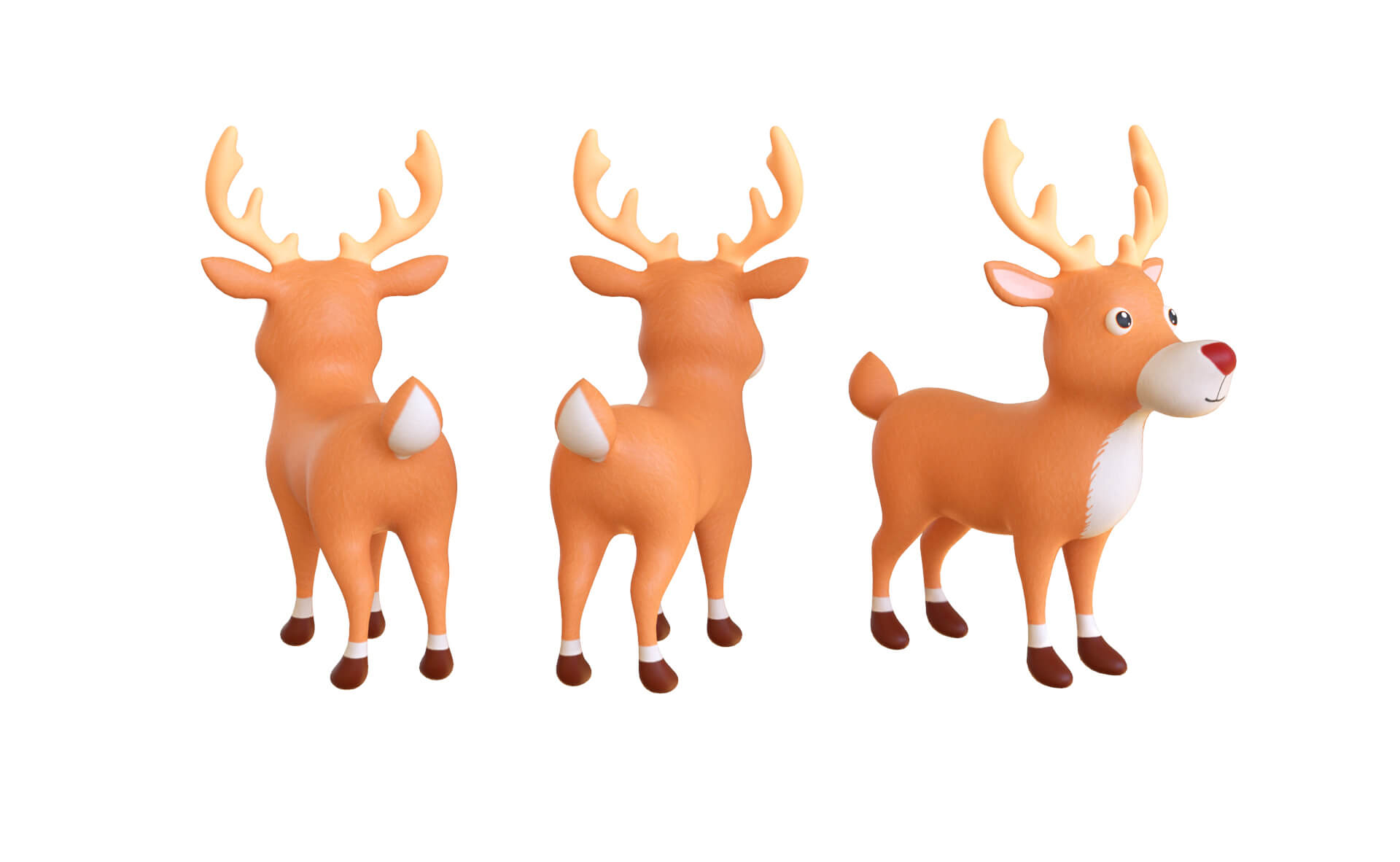 Cartoon Reindeer 02 - 3D Model by Mayaz