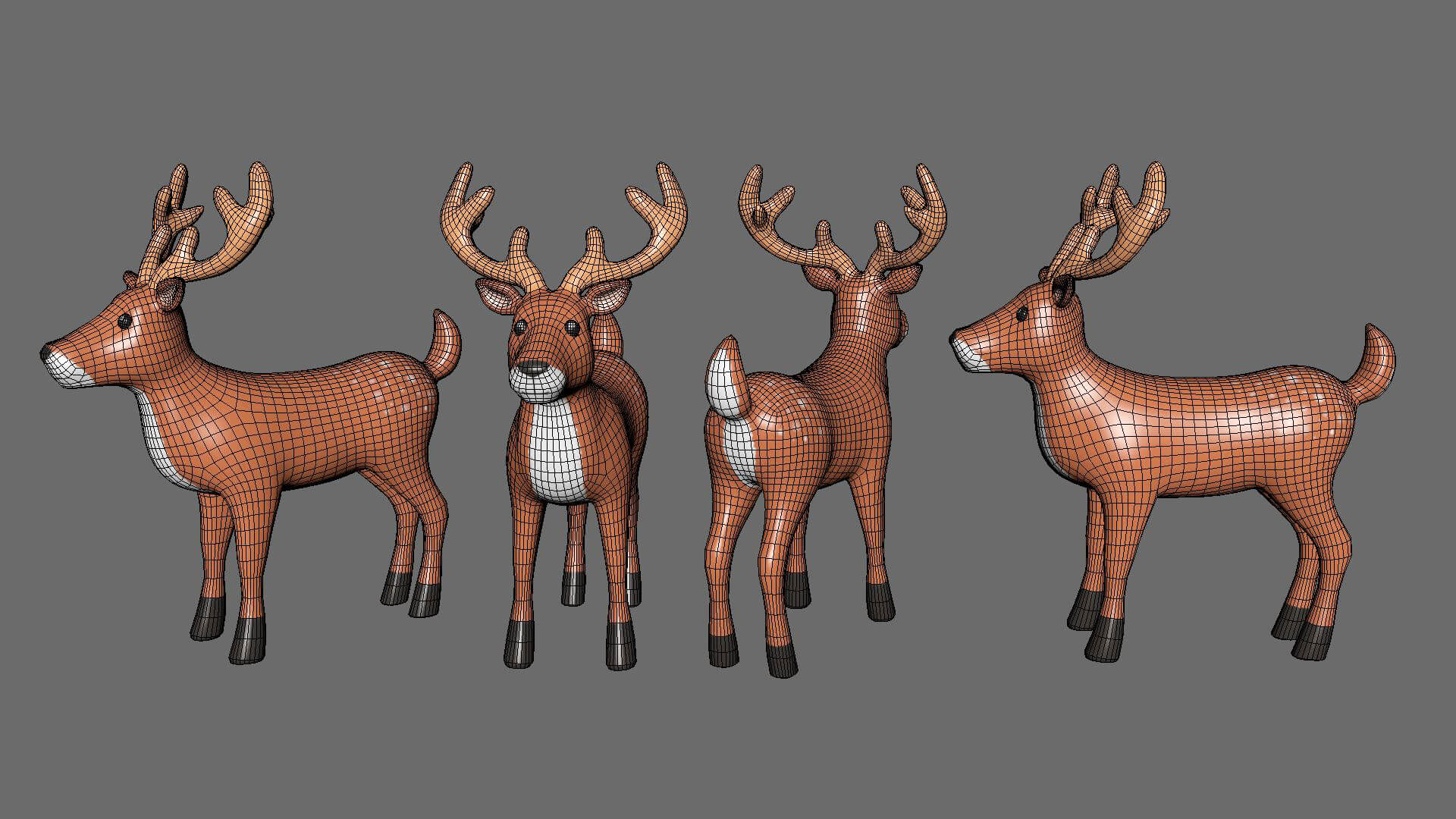 Cartoon Reindeer 03 - 3D Model by Mayaz