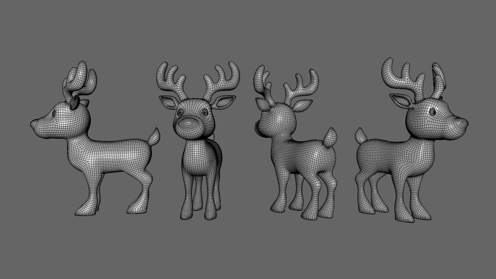 Cartoon Reindeer 04 - 3D Model by Mayaz