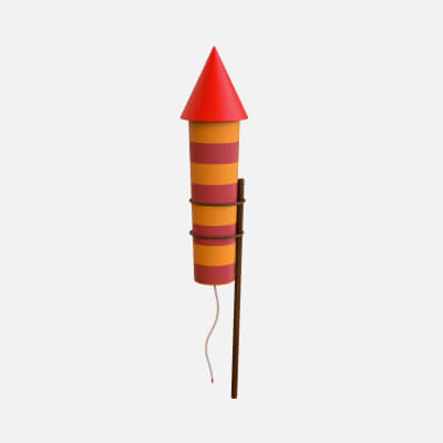 Firework Rocket 01 - 3D Model by Mayaz