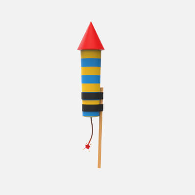 Firework Rocket 02 - 3D Model by Mayaz