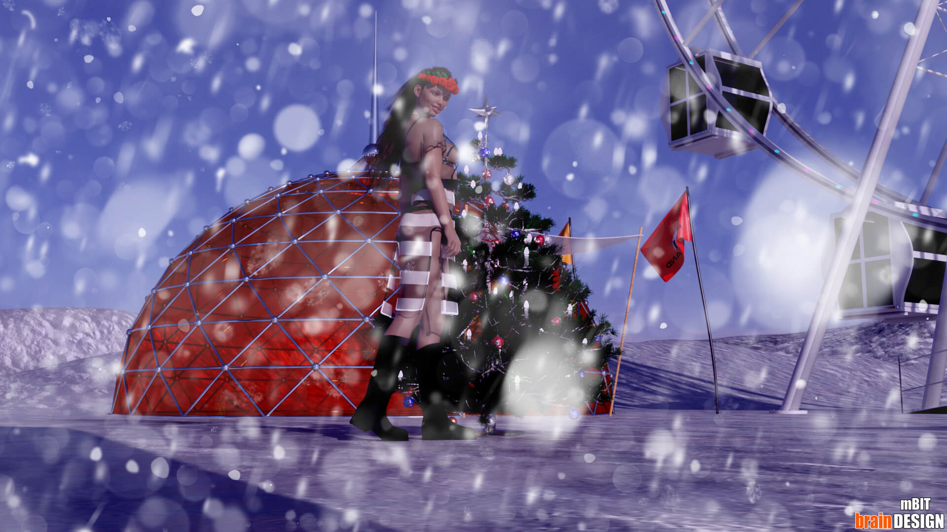 Christmas @ the Rave Land 3D Render, Digital Art by mbit