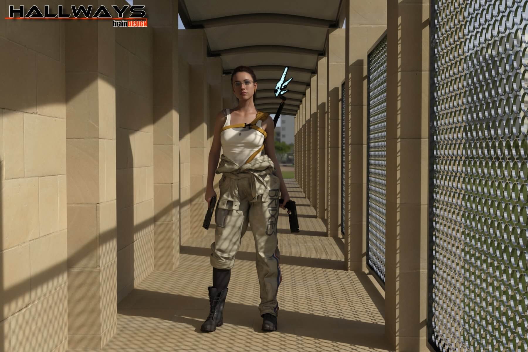 Hallway 3D Render, Digital Art by mbit