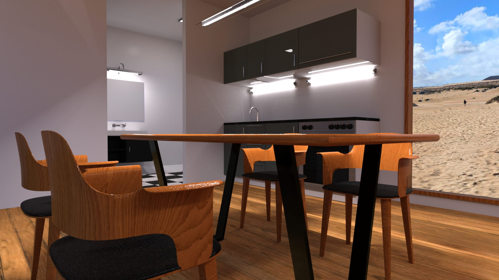 Luxury Beach Loft 3D Render, Digital Art by mbit