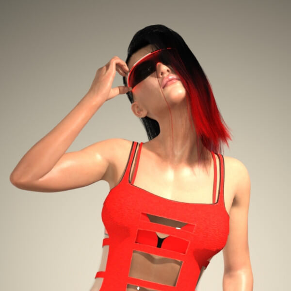 QR Hypno Girl 3D Render | RenderHub Gallery