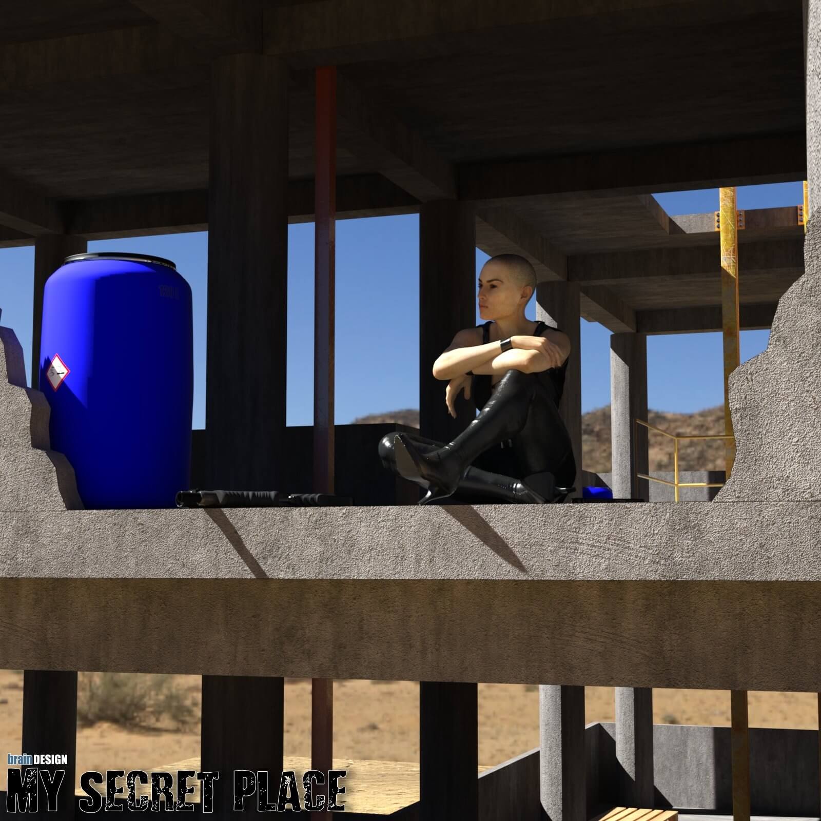 My Secret Place 3D Render, Digital Art by mbit