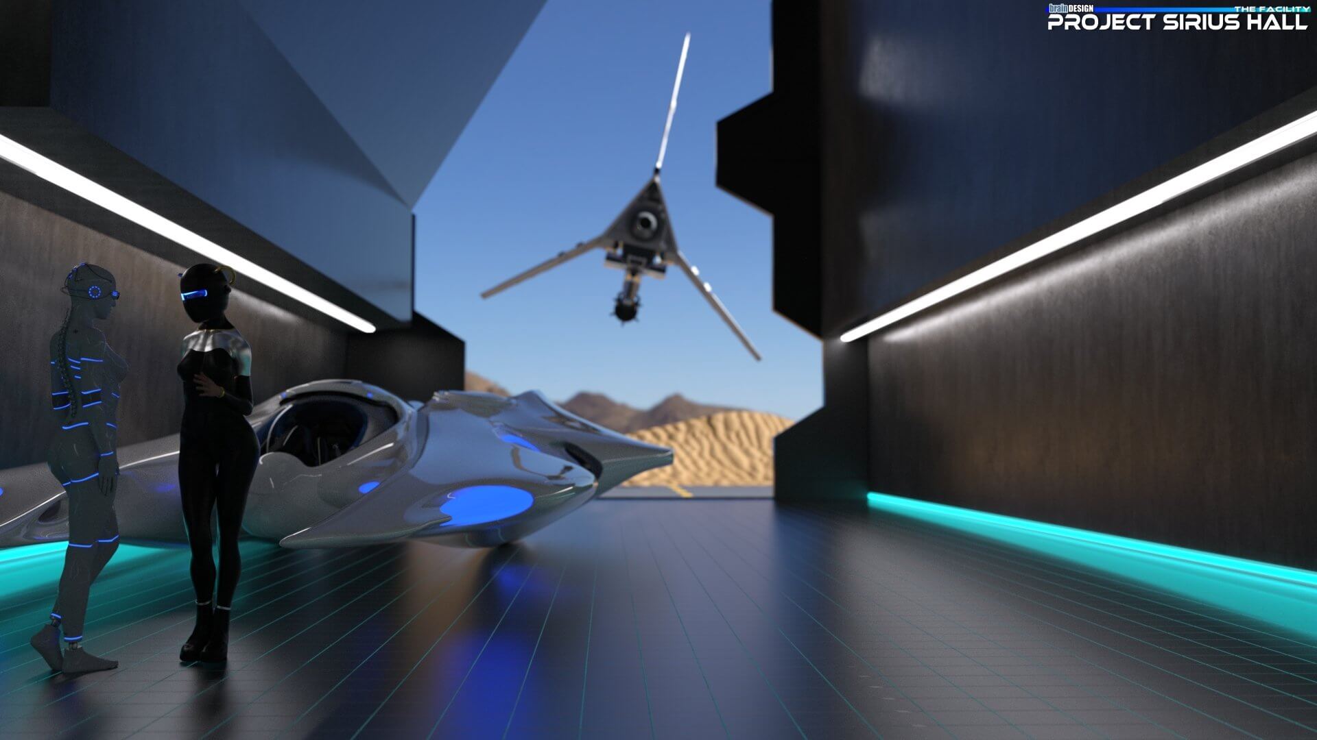 Project Sirius Hall 3D Render, Digital Art by mbit