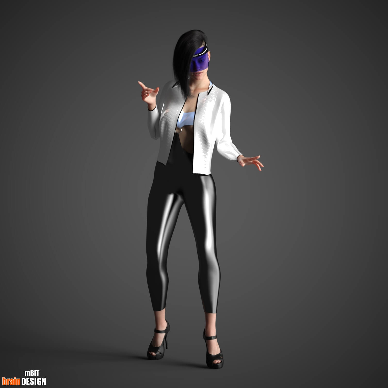 QR Hypno Girl 2 Outfit 3D Render, Digital Art by mbit