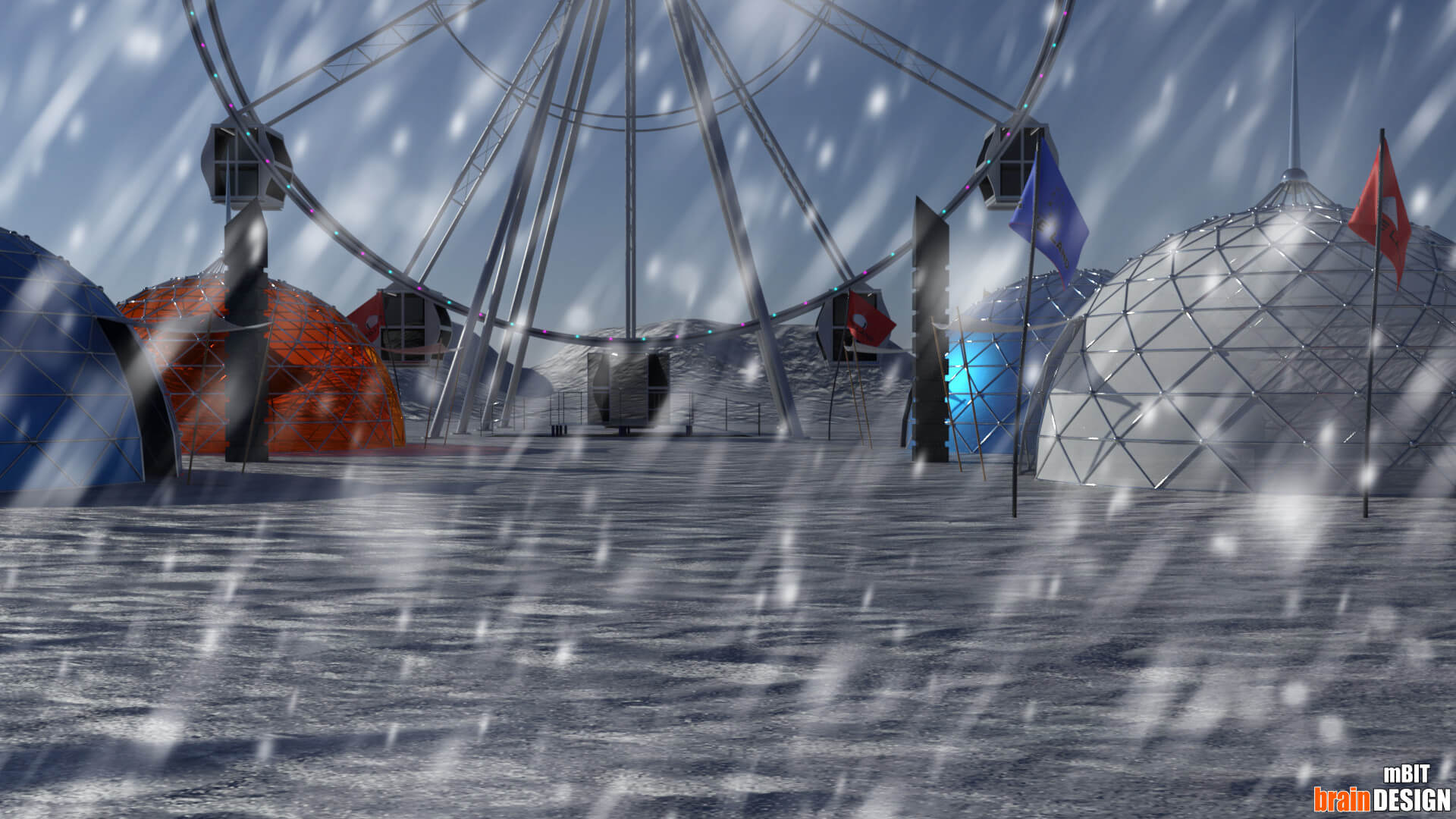 Snowy Day @ Rave Land 3D Render, Digital Art by mbit