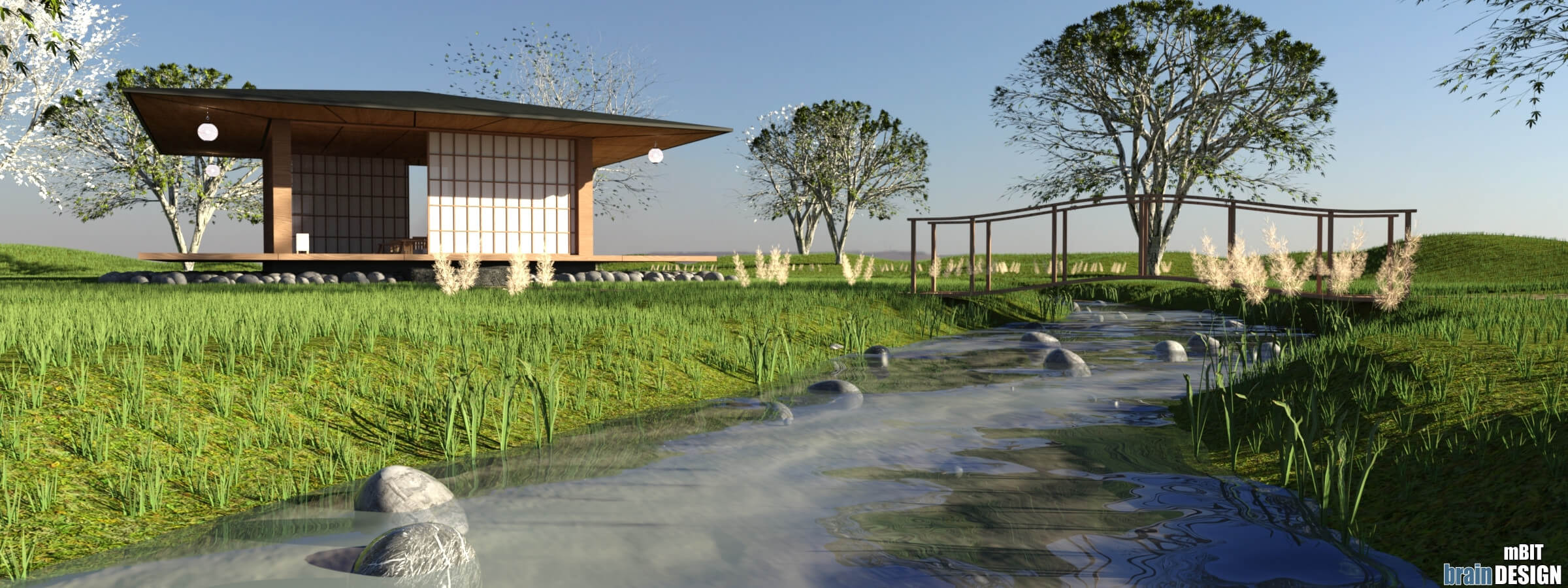 Tea House 3D Render, Digital Art by mbit