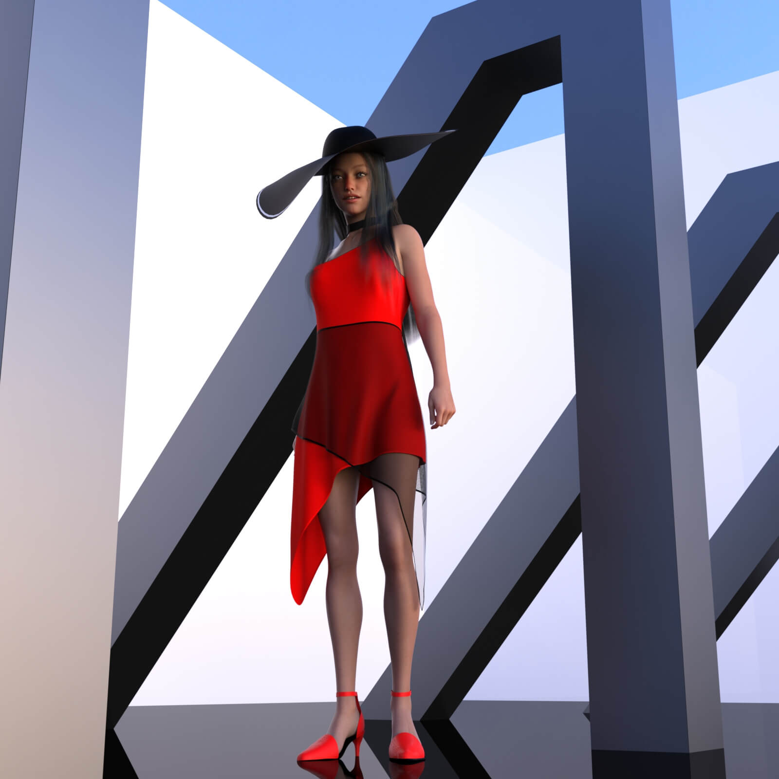 Out of Paris V Outfit Blender / FBX / OBJ + Textures - 3D Model by mbit